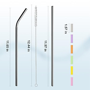 MLKSI Stainless Steel Straw Replacement for Hydrapeak Voyager 40 oz Tumbler With Handle, 6 Pack