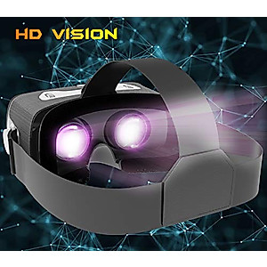 VR Headset with Controller - Virtual Reality Gaming - 3D Glasses Compatible with iPhone 11 XR Samsung Galaxy s10 Xiaomi mi 9. Apple & Android Phone- Professional VR Goggles with Button- Heromask PRO