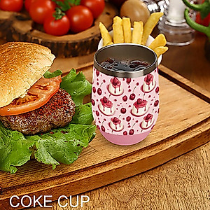 Cherry Panna Cotta Funny Wine Tumbler 12 Oz Stainless Steel Insulated Mug Double Wall Water Cup with Lid