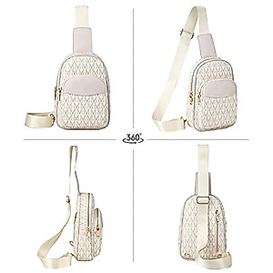 M MOTIKUL Small Crossbody Sling Bags for Women Designer Fanny Pack Backpack Purse for Men Faux Leather Sling Purse Fashion Chest Bag - White…