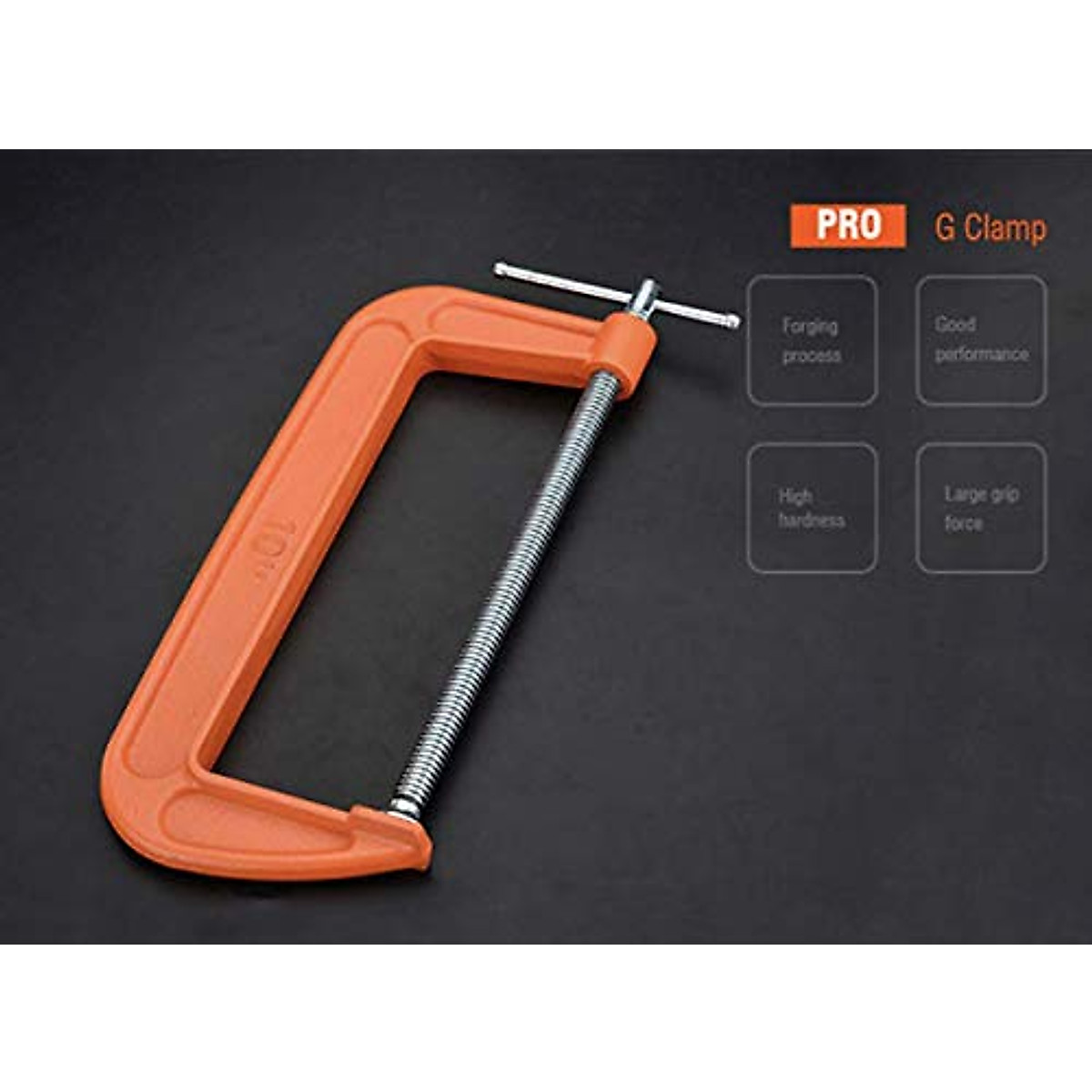 Edward Tools Heavy Duty Steel 8" C Clamp - Iron Alloy - Versatile Clamp for Brake, parts assembly, fastening, welding, woodwork, metal work, auto - T rotary handle - Thicker Screw