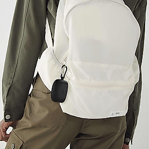 Geekria Silicone Case Cover Compatible with Sony WF-1000XM4 True Wireless Earbuds, Earphones Skin Cover, Protective Carrying Case with Keychain Hook, Charging Port Accessible (Black)