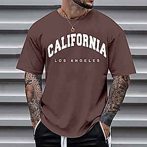 Men Tshirts Cotton Cool Shirts for Men Short Sleeve O Neck Breathable Relaxed Fit Summer Workout Tees Trendy True Comfort Tops Texas Shirts for Men