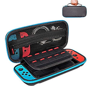 XBrand Carrying Case for Nintendo Switch, Protective Portable Hard Shell Pouch for Nintendo Switch, Premium Travel Game Bag with 10 Game Card Slots for Switch Accessories. (Red)