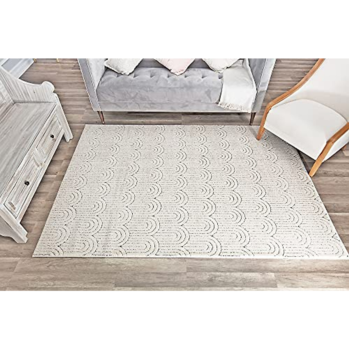 CosmoLiving by Cosmopolitan Chanai CN40A Sandstone Geometric Contemporary Area Rug, 6'0"x9'0"