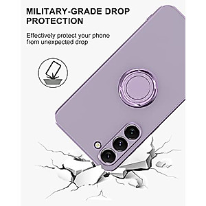 DREOLA Samsung Galaxy S23 Case with Ring Stand [360° Rotatable Ring Holder Magnetic Kickstand] [Soft Microfiber Lining] Slim TPU Shockproof Protective Phone Cases for Samsung Galaxy S23 Purple