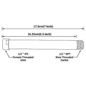 G-Promise 7 Inches Shower Head Extension Arm, Shower Arm Extension, Shower Head Extender, Lower Shower Head, All Solid Brass Construction (Brushed Nickel)