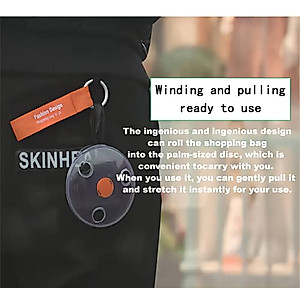 Ubrand Reusable Shopping Bags 3 Pack Disk Portable Shopping Bag Telescopic Reusable Black Grocery Folding Eco Shopper Shopping Shoulder Bags