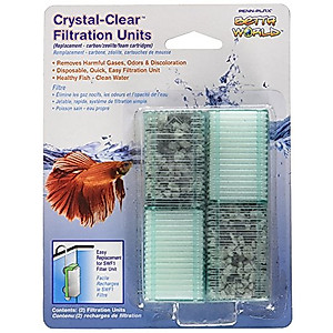Penn-Plax Small World Replacement Aquarium Filter Media Cartridges (2 Pack) – Safe for Freshwater and Saltwater Setups, SWF1C