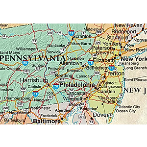 RMC 32" x 50" Classic United States USA and World Wall Map Set (Classic Edition)