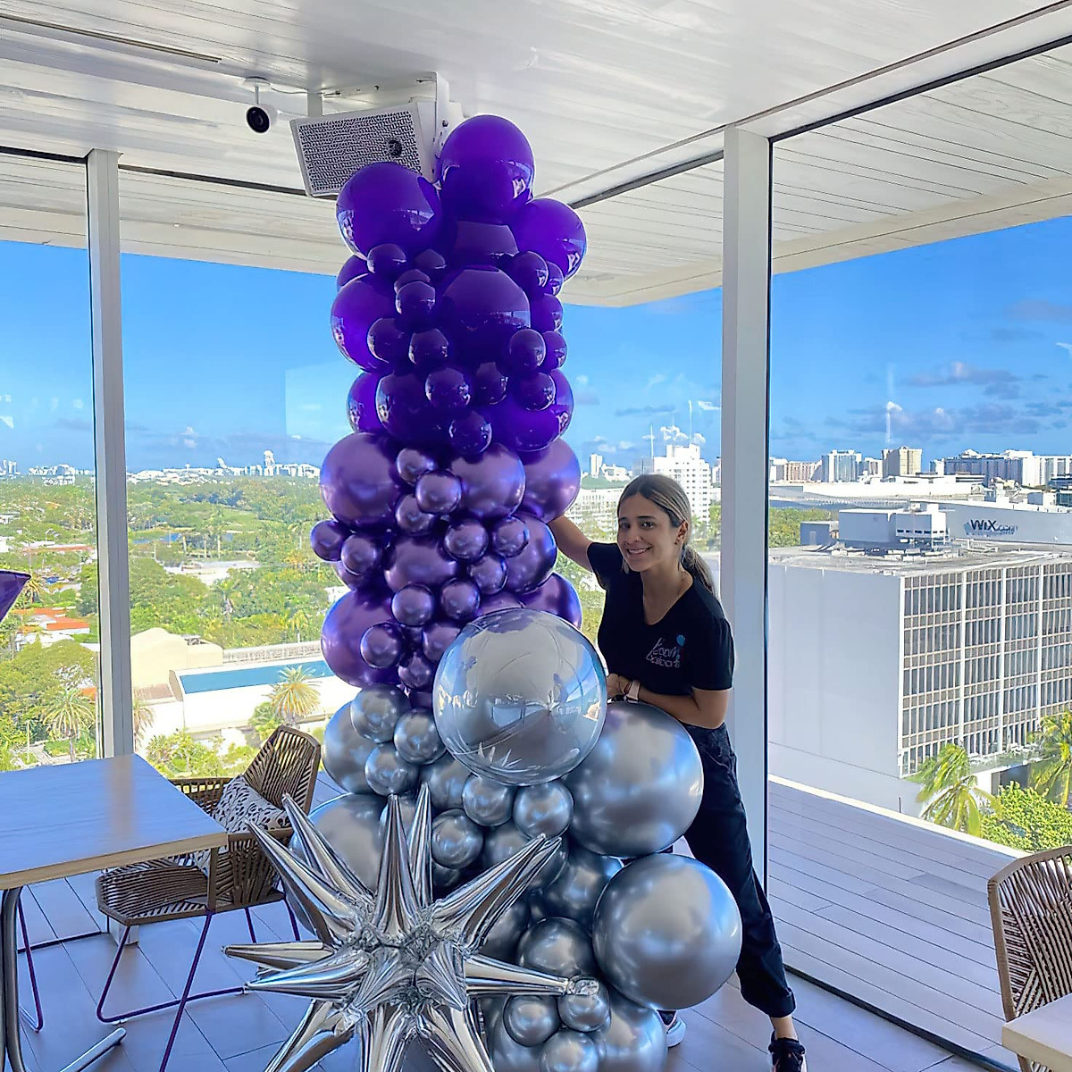 Dark Purple Balloons different sizes 100 Pack 12+10+5 inch Deep Hot Purple Balloon for Wedding Birthday Baby Shower Birthday Party Halloween Decorations