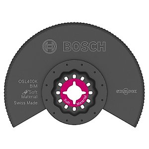 BOSCH OSL400K 1-Piece 4 In. Starlock Oscillating Multi Tool Soft Materials Bi-Metal Serrated Knife Segmented Blade for Cutting Applications in Carpet, Cardboard, Insulation and Other Materials