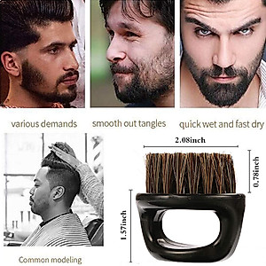 2-Pack Knuckle Brush for Barbers - Borogo Barber Brush for Fades (Essential Tool For Professional Barbering & Grooming Services), Beard Brush Neck Face Duster Brush for Hairdressing Salon Household