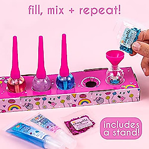 Just My Style Shimmer Pop Lip Gloss, Create 5 Lollipop-Shaped Lip Glosses, Includes Funnel, Empty Lip Gloss Containers, Sweet Lip Gloss Base, Body Glitter & More, DIY Lip Gloss, Multi (208316J)