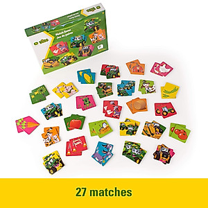 John Deere Kids Matching Game - Farm Themed Memory Game for Toddlers and Kids - John Deere Toys - Preschool Games and Learning Activities - 27 Matches - Ages 3 Years and Up