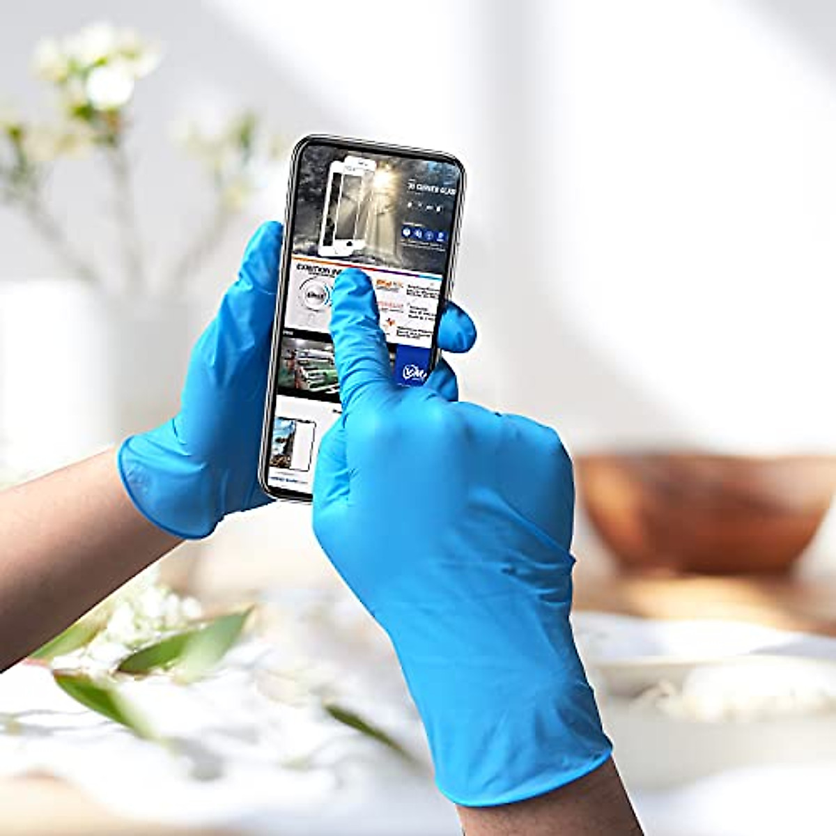 Wostar Nitrile Disposable Gloves Large Powder Free 4mil 100 Pcs Latex Free Dark Blue Exam Disposable Gloves