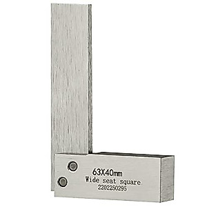 Boomgood Machinist Square Set Engineer Precision Mini Wide Base 90 Degree Right Angle Ruler Hardened Steel 4 Pieces, Silver (BG-0326)