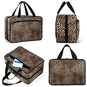Naanle First Aid Bag Leopard Print Empty Medium Medicine Storage Bag Emergency Treatment Medical Bags Travel Medicine Bag Pill Bottle Organizer for Vitamin Supplement