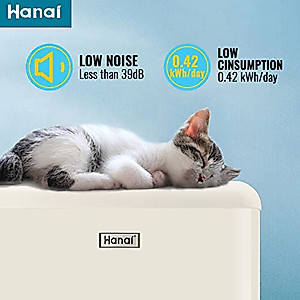 WANAI 3.5 Cu.ft Retro Mini Fridge with Freezer Small Refrigerators Dual Doors & Handles Cream Freestanding Classic Refrigerator Removable Glass Shelves Adjustable Thermostat for Home Office Dorm RV