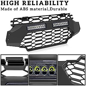 SAUTVS Front Mesh Grill for Ranger XP 1000 18-23, Waterproof Black Mesh Grille with LED Light Bar for Polaris Ranger XP 1000 2018-2023 Accessories (1PCS)
