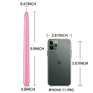 Kingyo 12 Pack Christmas Advent Candles, 10" Unscented and Dripless Taper Candles - 9 Purple and 3 Pink