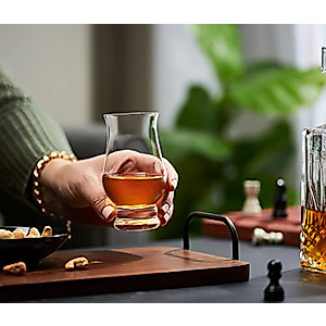 Whiskey glasses Set of 2 - Clear Shot Glasses Bar Set Kiddush Cup, DOF Rocks Glasses Gift Set - Brandy Snifter Whisky Glass for Liquor, Scotch, Bourbon, Tequila, Gin, Tonic, Cognac, Vodka, Cocktail