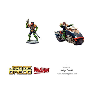 Warlord Judge Dredd Figure and Lawmaster Bike Game - Role Playing Strategy Board Games for Adults, Table Top Dystopian Future Strategic Wargaming Kit - Tabletop Sci Fi RPG Without Terrain