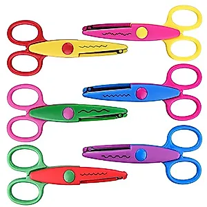 KUUQA 6 Pcs Kids Safety Scissors Art Craft Scissors Set for Kids and Students Paper Construction Supplies