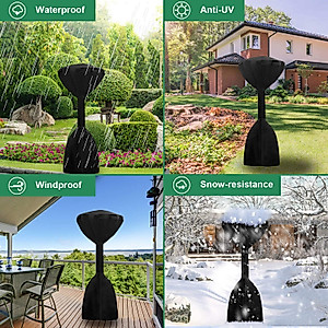 INMUA Standup Patio Heater Cover, Heavy Duty 600D Oxford Fabric Waterproof Heater Cover for Outdoor Heater, Anti-UV, Windproof (34"x19"x95")