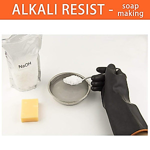 ThxToms Heavy Duty Latex Gloves, Resist Strong Acid, Alkali and Oil, 14", 1 Pair