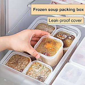 ehozirta Leak-Proof Soup Boxes,Food Storage Containers with Twist Lid, 1/2/4/6 Pcs Kitchen Coup Storage Box with Scale,Transparent Airtight Lock Soup Freezer Storage Container,Food Storage Case 1pc