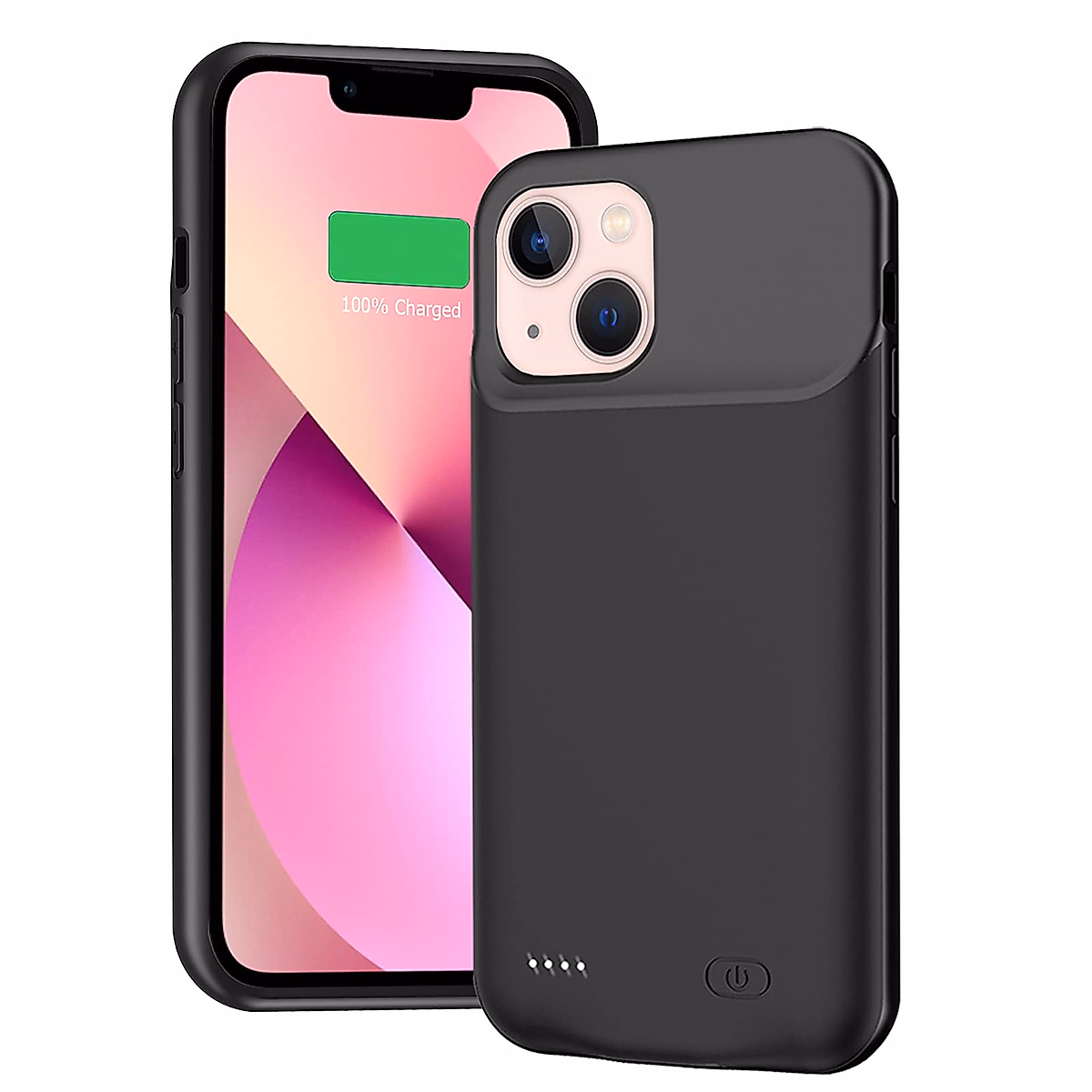 Battery Case for iPhone 13 Mini, Full Encircle 6000mAh Ultra-Slim Rechargeable Portable Charging Cover Extended Battery Pack Compatible with iPhone 13 Mini (5.4 inch) Charger Case with Carplay-Black