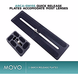 Movo GH800 MKII Carbon Fiber Professional Gimbal Tripod Head with Long and Short Arca-Swiss Quick-Release Plates - for Outdoor Bird/Wildlife Photography