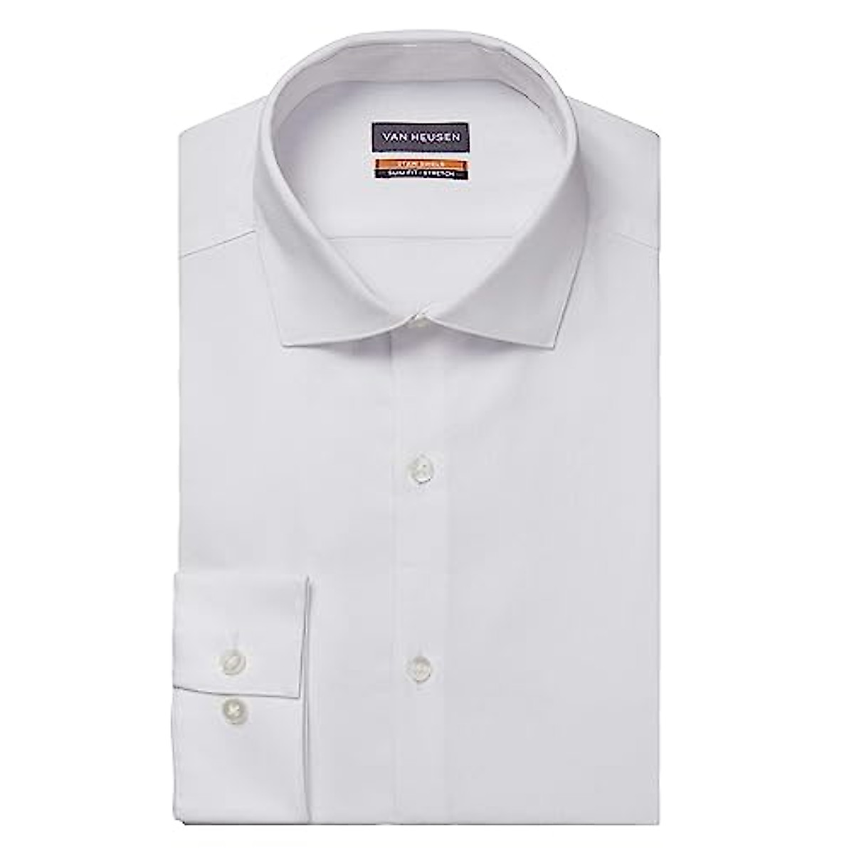 Van Heusen Men's Dress Shirt Slim Fit Stain Shield Stretch, White, 16"-16.5" Neck 34"-35" Sleeve