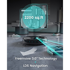 Lefant Robot Vacuum Lidar Navigation, Real-time maps, No-go Zone, Area Cleaning, Works with Alexa Echo and APP Control, Quiet Smart Vacuum Robot Cleaner Good for Hardwood Floors, Low Pile Carpet LS1