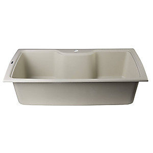 ALFI brand AB3520DI-B Drop-In Single Bowl Granite Composite Kitchen Sink, 35", Biscuit