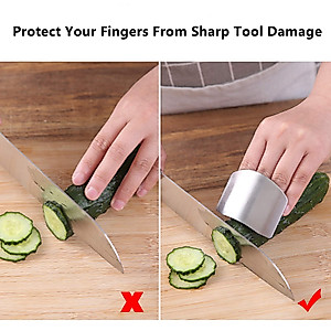 NAMERDA Finger Guards For Cutting, 2PCS Kitchen Tool Stainless Steel Finger Guard Finger Protector, Avoid Hurting When Slicing and Dicing Kitchen Safe Chop Cut Tool