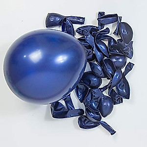 Navy Blue Balloon Garland Arch Kit 134pcs, Metallic Gold and Blue Balloons Party Supplies Background Decoration for Graduation Baby Shower Birthday Wedding Ceremony Anniversary with Ballon Stripand