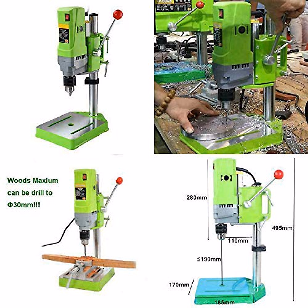 BACHIN MINIQ Bench Drill Stand 710W Mini Electric Bench Drilling Machine Drill Chuck 1-13mm