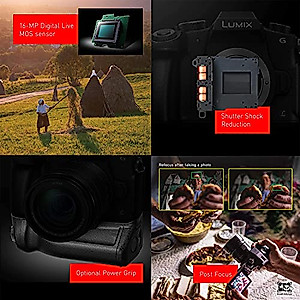 Panasonic Lumix DMC-G85 Mirrorless Micro Four Thirds Digital Camera with Panasonic 12-60mm Lens + 64GB Memory Card, Backpack, Flash, Editing Software Kit & More