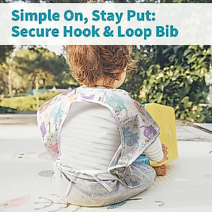 Baby Noah 3 Pcs Short Sleeved Bib - Baby and Toddler Smock Bibs for Boys and Girls - Waterproof Bib with Pocket| 6-36 Months