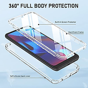 PUJUE for Motorola Moto-G Pure Phone Case: Silicone Matte Case 360 Full Protection - Rugged Bumper Sturdy Shockproof Drop Protective TPU Cell Phone Cover Woman Men (Crystal Clear)