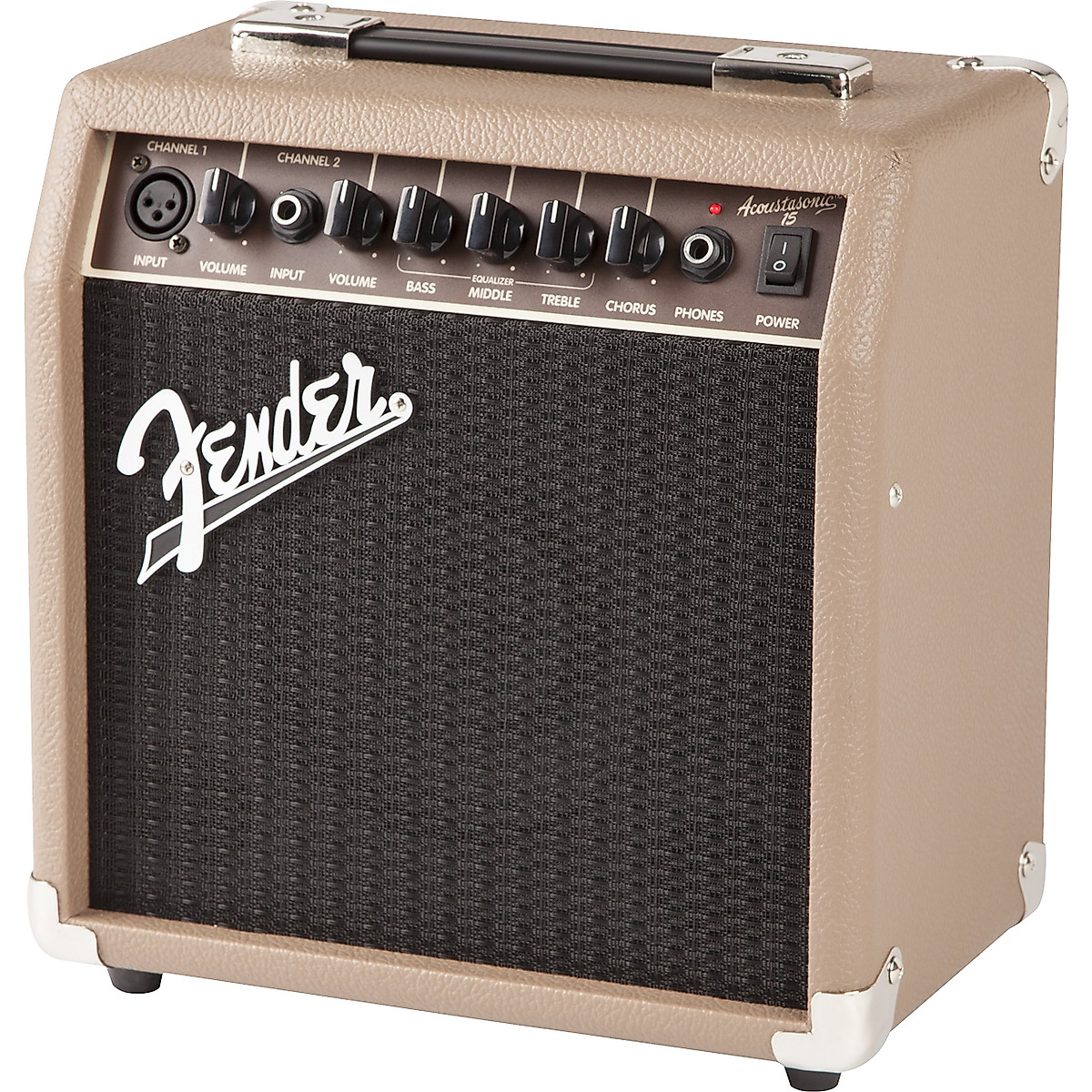 Fender Acoustasonic Guitar Amp for Acoustic Guitar, 15 Watts, 6 Inch Speaker, Dual Front-Panel inputs, 11.5Hx11.19Wx7.13D Inches, Tan