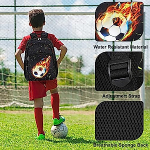 LOIDOU Kids Backpack Boys Soccer Kindergarten Preschool Backpacks Toddler Bookbag 16 Inch School Backpacks for Kids 3-8