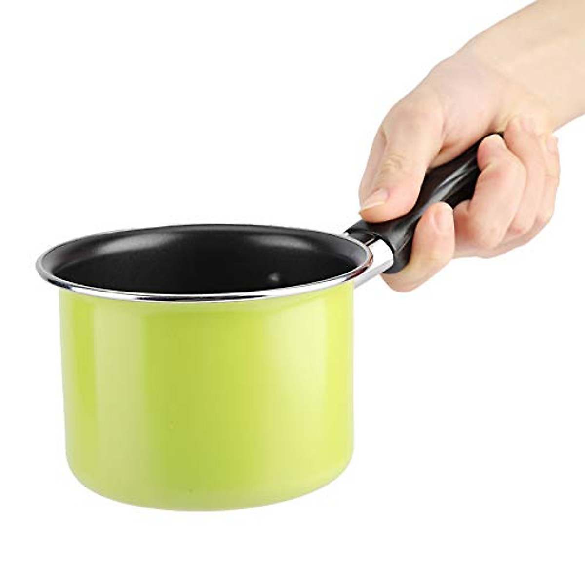 Non stick Stockpot Practical Convenient Soup Pot Saucepan Mini Colorful Milk Pot Saucepans (green)