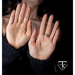 Elegant 10k White Gold Double Heart Garnet and Diamond Infinity Ring (Size 8.25)