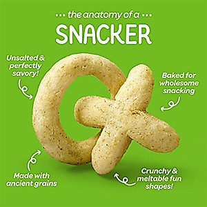 Happy Baby Organics Snackers Baked Grain Snack, Creamy Spinach & Carrot, 1.5 Ounce (Pack of 6)