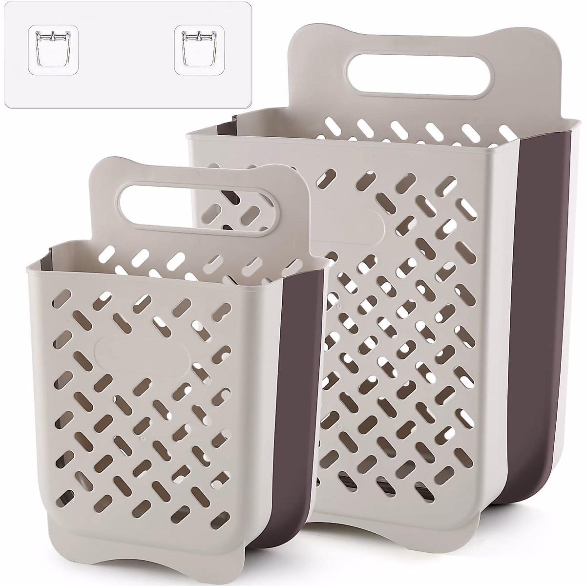 Collapsible Laundry Basket Laundry Hamper, Pack of 2 - Large Capacity Wall Hanging Space Saving Foldable Storage Container Organizer - LCG-Tools