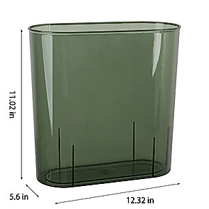 Anyoifax Small Trash Can Slim Garbage Can 3 Gallon Waste Basket Trash Bin Container for Bathroom, Bedroom, Living Room, Kitchen, Under Desk, Office, Colleg Dorm - Green