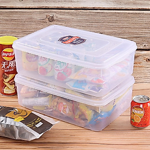 Sadstory 11 Quart Clear Plastic Storage Containers with Lid, Plastic Storage Bin, 2 Packs